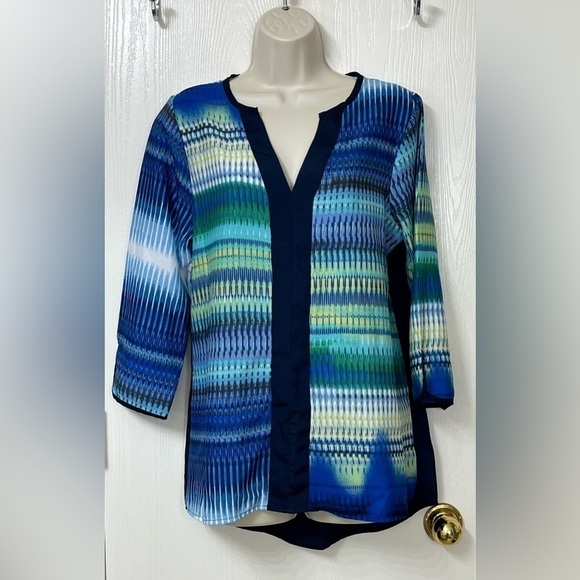 Caramela | Tops | Caramela Blue Green Vneck Tunic Top | Poshmark